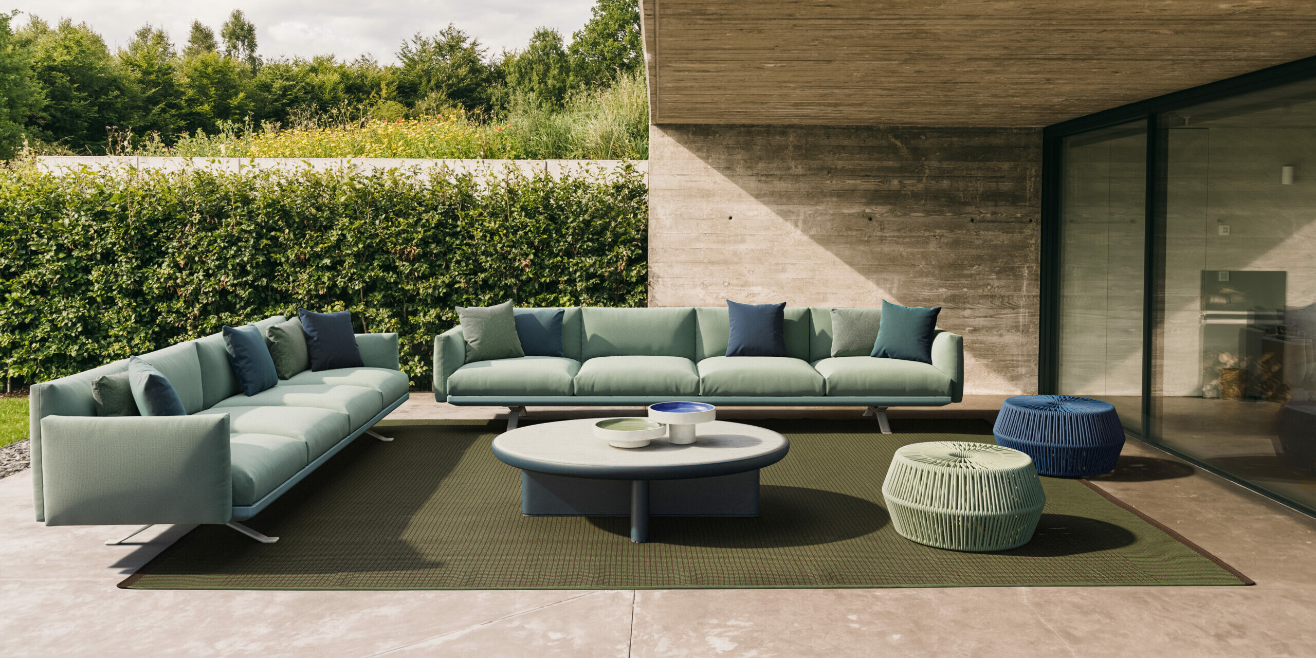Sofa BOMA / KETTAL / Bordeaux - Buxus / Mobilier outdoor